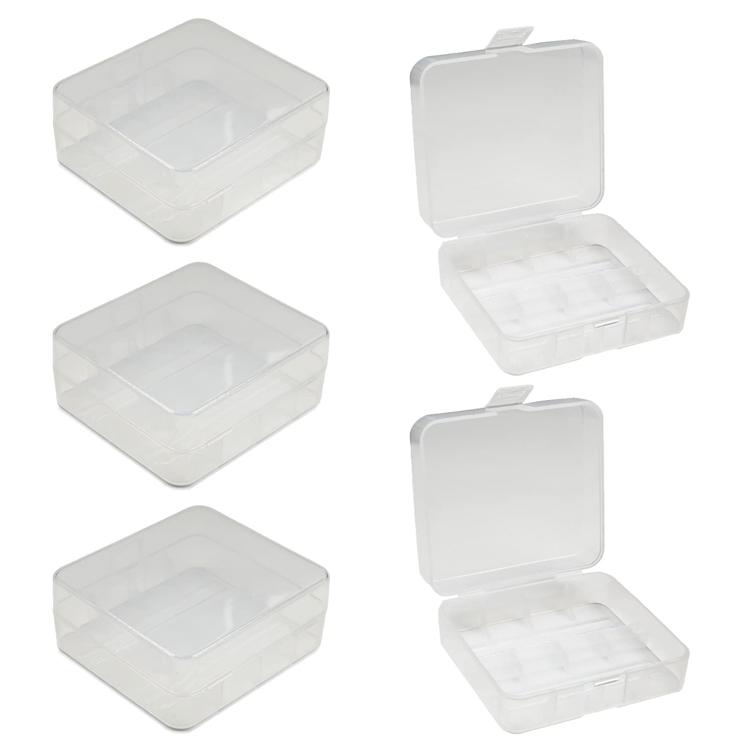 Bettomshin Battery Storage Case Holder Transparent for 26650 Model Battery 2 Capacity 5Pcs