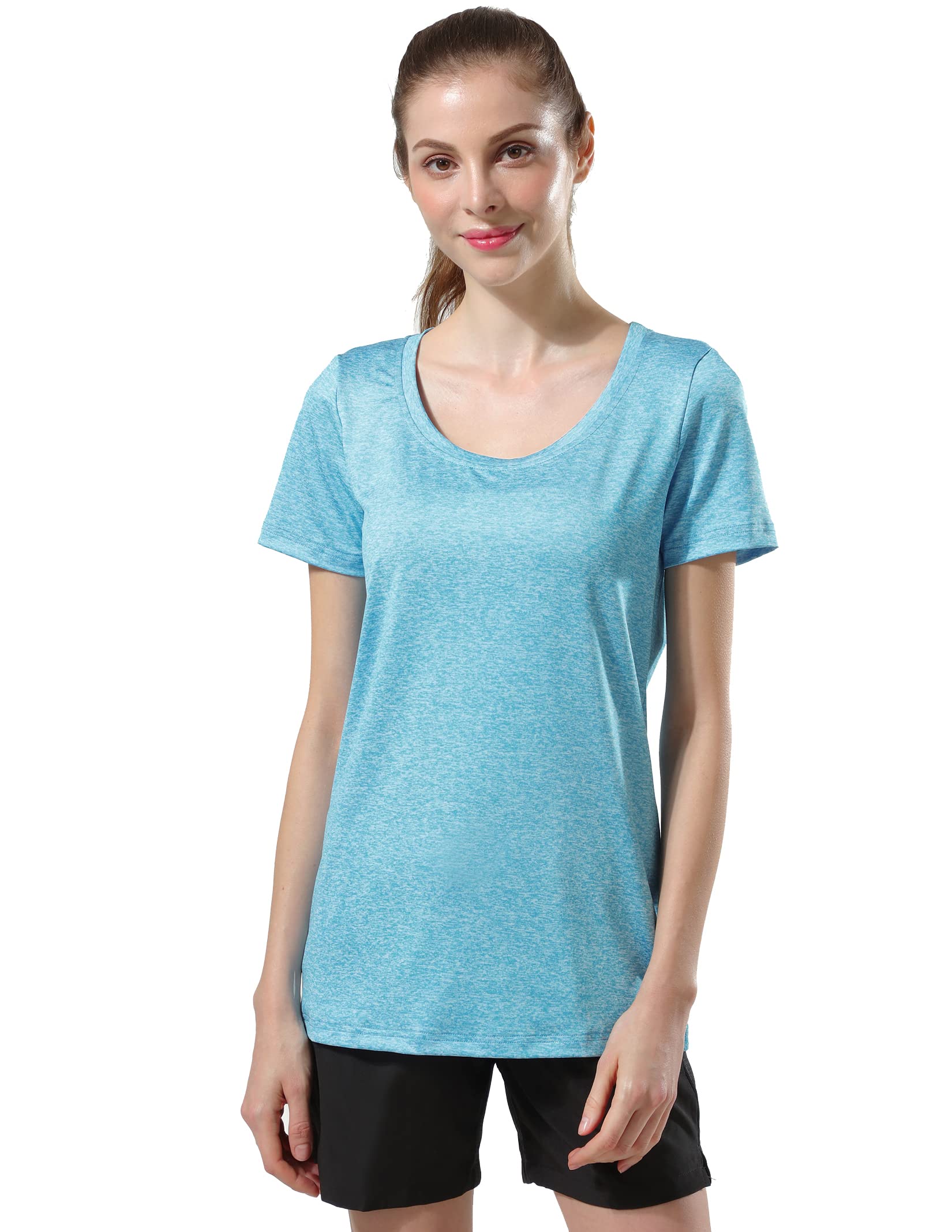 5 Pack Women's Quick Dry Short Sleeve T Shirts, Athletic Workout Tee Tops for Gym Yoga Running (Set 1, Small)