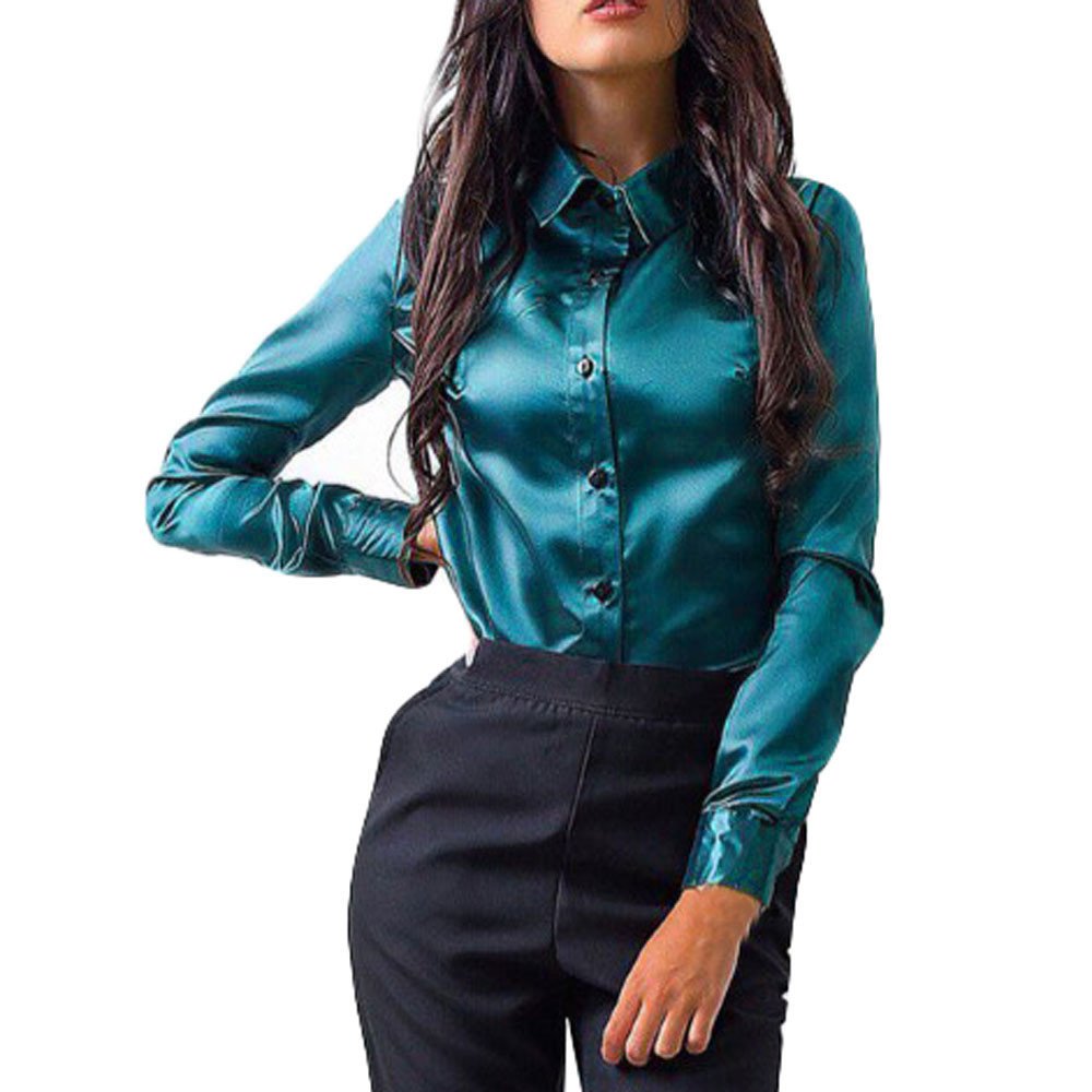 Blouse for Women Long Sleeve Kimloog Women Button Fashion Casual Tops Long Sleeve Shirt Blouse [video game] [video game]