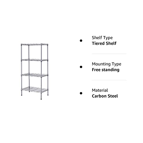 SINGAYE 4 Tier Shelf Adjustable Storage Shelf 350LBS Load Capacity Metal Storage Rack 17.32βL X 11.41βW X43.3β H