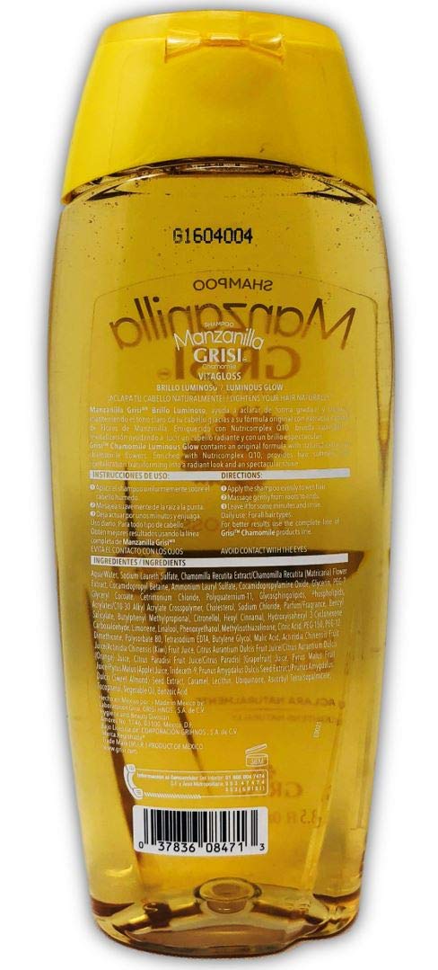 Grisi Manzanilla Shampoo | Chamomile Shampoo for Thicker and Fuller Hair, Helps Naturally Lighten and Increase Hair Volume, also helps treat the Scalp for Dandruff; 13.50 Fl Oz