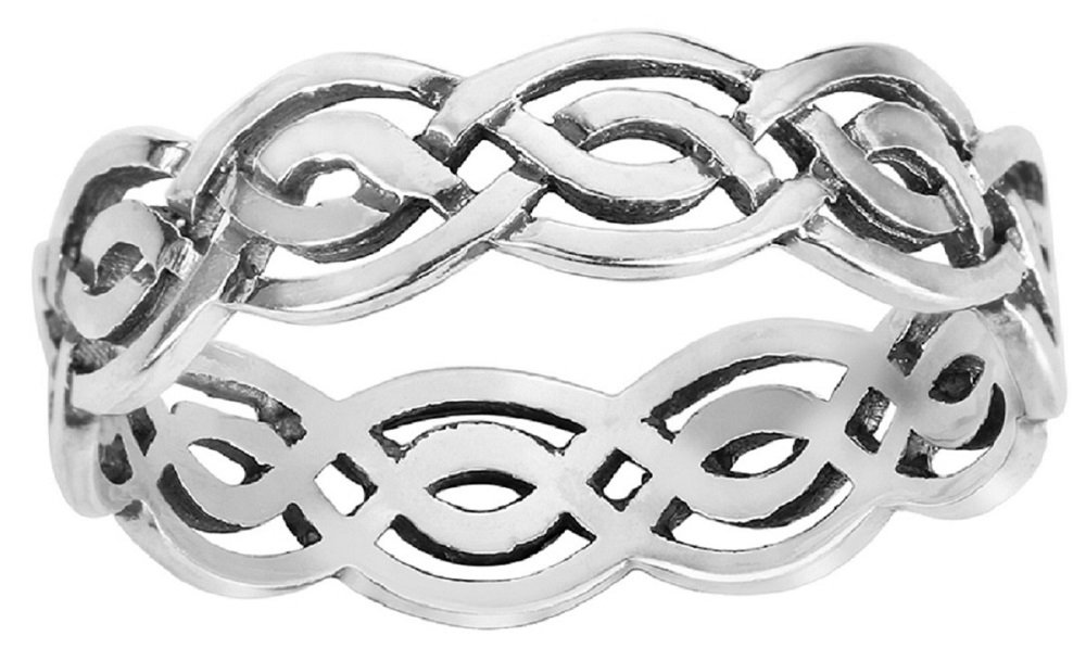 925 Sterling Silver Wicca Weave Celtic Ring Size 14