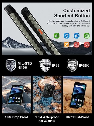 Blackview Rugged Smartphone Unlocked(2023), BV9300 21GB+256GB/1TB,15080mAh Battery/33W,100 Lumen Flashlight,6.7" FHD+ 120Hz,50MP+32MP, Android 12 Rugged Cell Phone,Rugged Phone Fingerprint/FACE ID