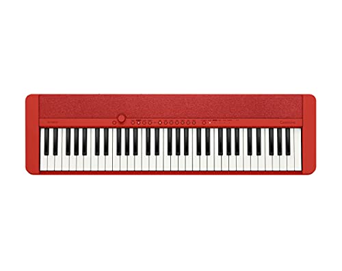 Casio Casiotone CT-S1 61-Key Portable Digital Keyboard - Red Bundle with Adjustable Stand, Bench, Headphones, Sustain Pedal, Instructional Book, Instructional DVD, and Austin Bazaar Polishing Cloth