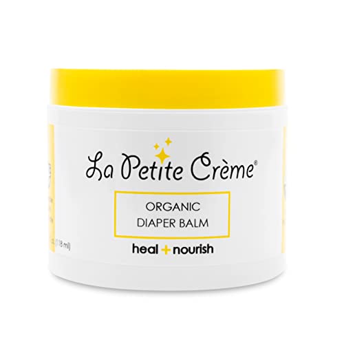 La Petite Creme French All-Natural Diaper Balm - Healing & Nourishing Diaper Cream - Gentle & Safe Baby Balm with USDA Certified Organic Beeswax and Olive Oil - Baby Essentials for Newborn (4 oz)
