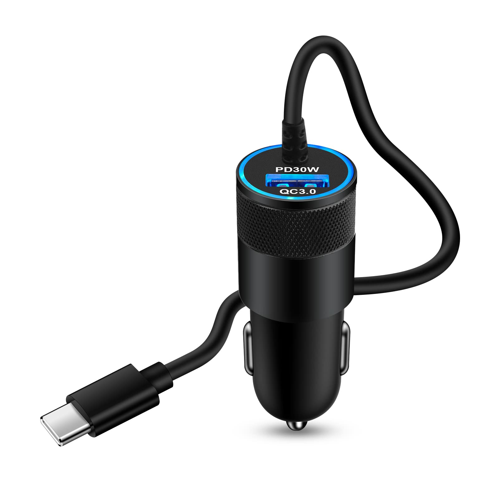 Android USB C Fast Car Charger for Samsung Galaxy A54/A14 5G/S23/A23/A13/S22/S21 FE,Pixel 7a,48W 2-Port Fast Car Charger Adapter PD3.0&QC3.0 Fast Charging with 3ft 30W Super Fast Charging Type C Cable