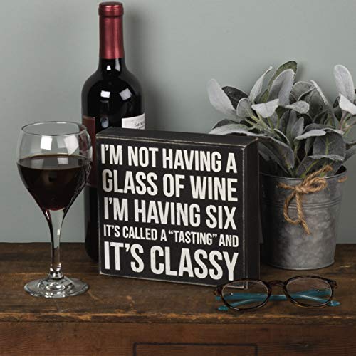 Primitives by Kathy 37153 Classic Box Sign, 7 x 6.5-Inches, Classy
