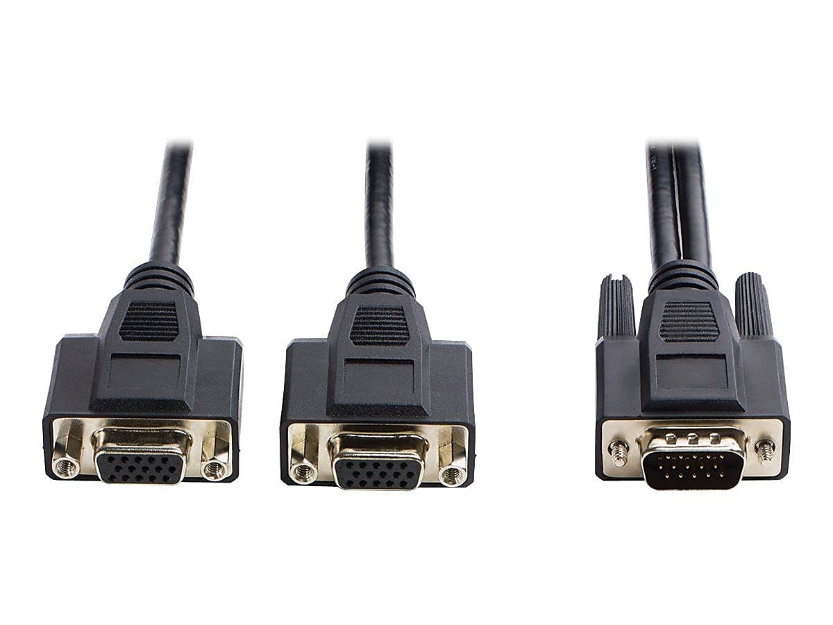 TRIPP LITE P516-006-HR High Resolution VGA Monitor Y Splitter Cable HD15 to 2x HD15 6ft,Black