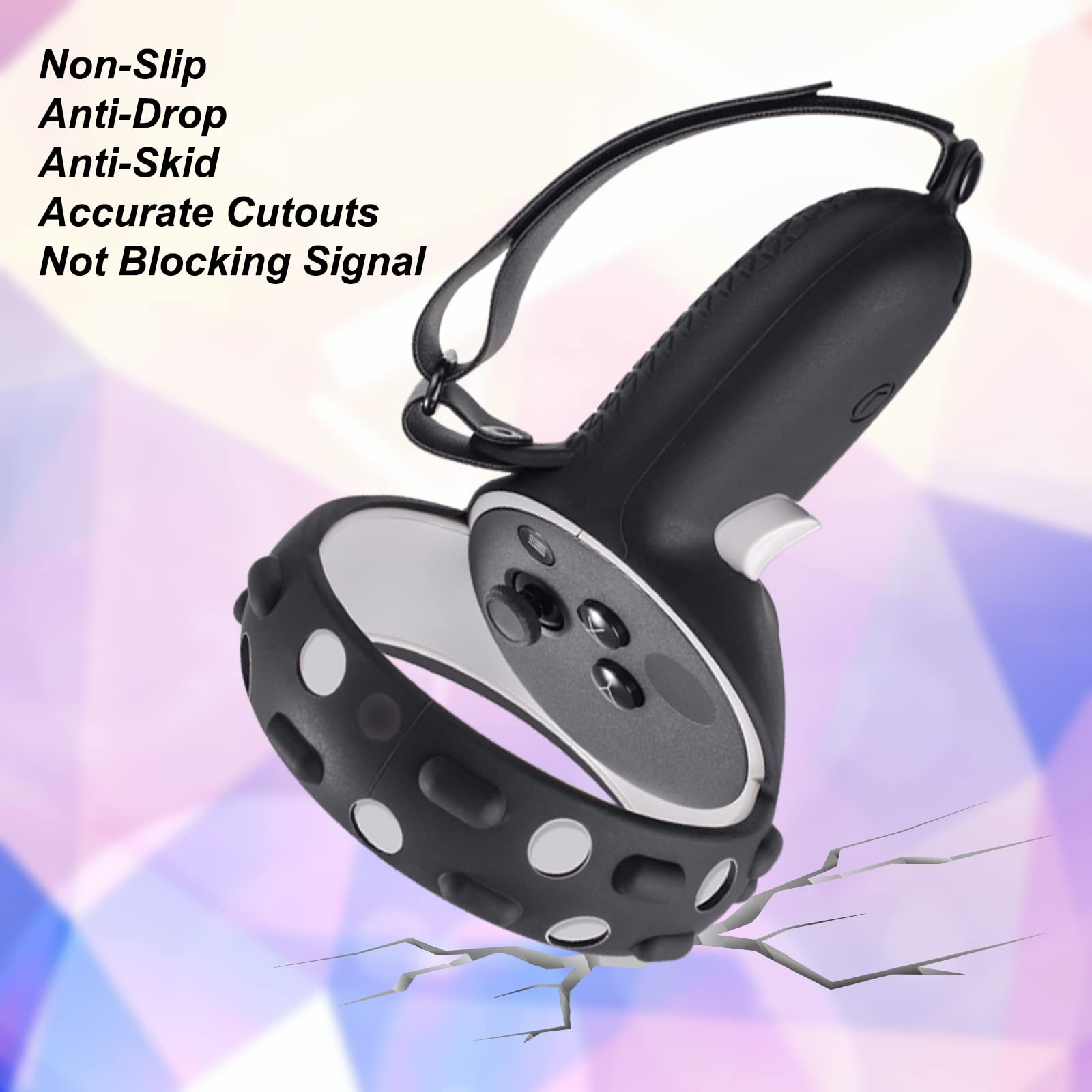 Accessories Compatible with Oculus Quest 2 Silicone Touch Controller Grip Cover, Face Cover, Headset Shell Cover, Protective Lens Case, Disposable Eye Sleeves