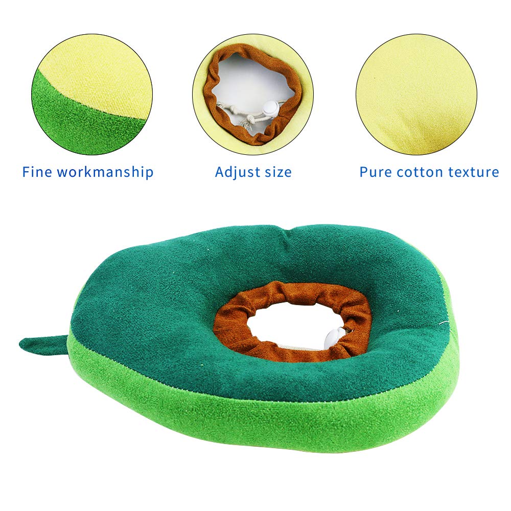 Amersumer 2 Pcs Soft Cute Cat Cotton Cones, Avocado Neck Cone After Surgery, Toast Bread Adjustable Cat Collar, Protective Cat Recovery Elizabethan Collar, Fit for Cats, Kittens and Small Dogs