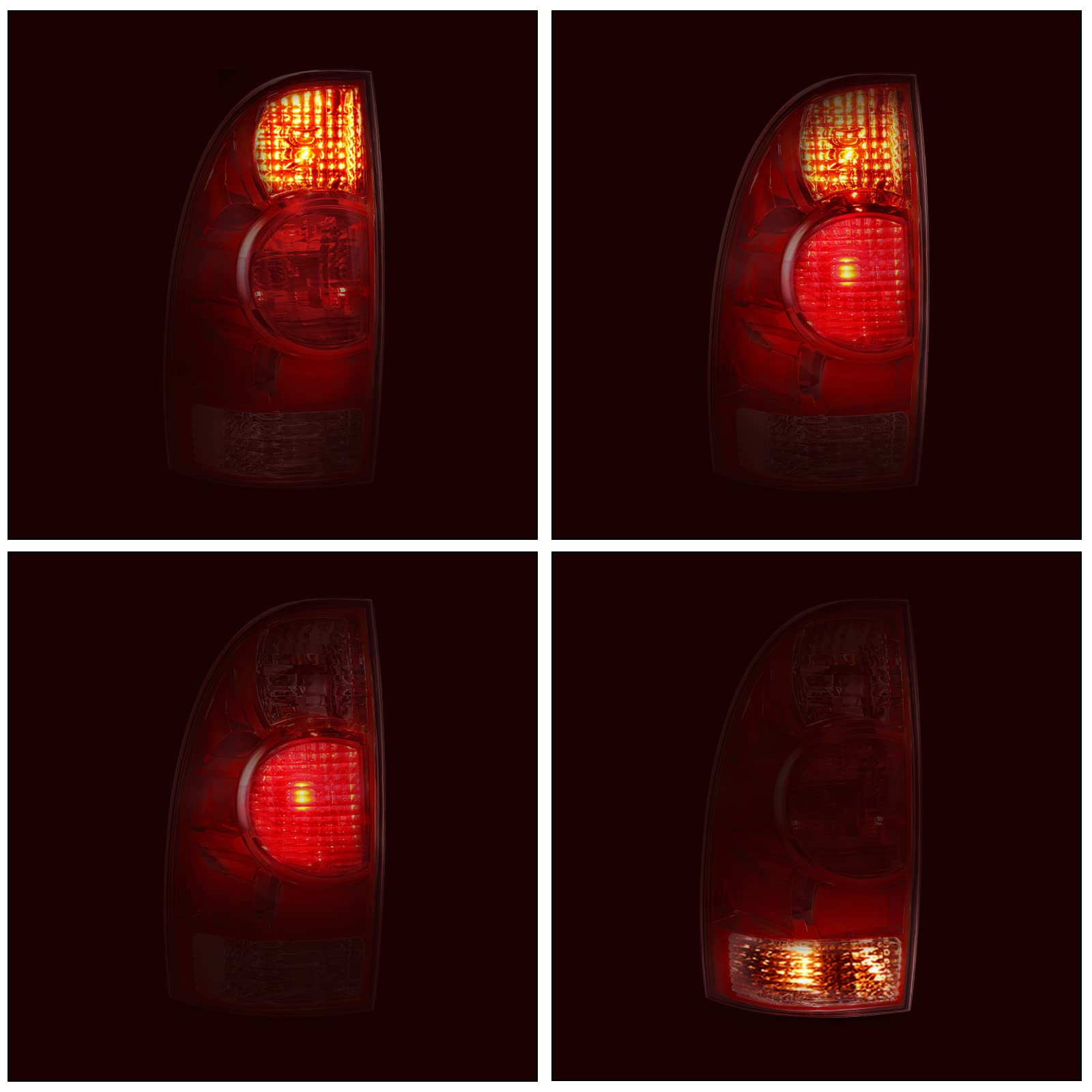 ALZIRIA Tail Light Rear Lamp Compatible With 2005 2006 2007 2008 2009 2010 2011 2012 2013 2014 2015 05 06 07 08 09 10 11 12 13 14 15 Toyota Tacoma Brake Light Driver Side And Passenger Side