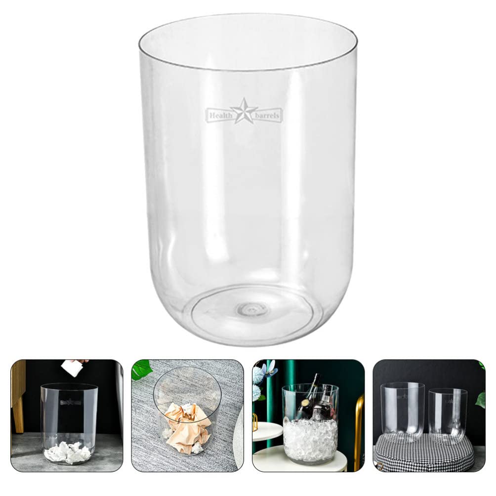 LIFKOME Transparent Trash Can Waste Bucket Home Supplies Trash Storage Can Bathroom Garbage Can Trash Basket Paper Storage Basket Large Capacity Garbage Can Multi-Function Trash Can