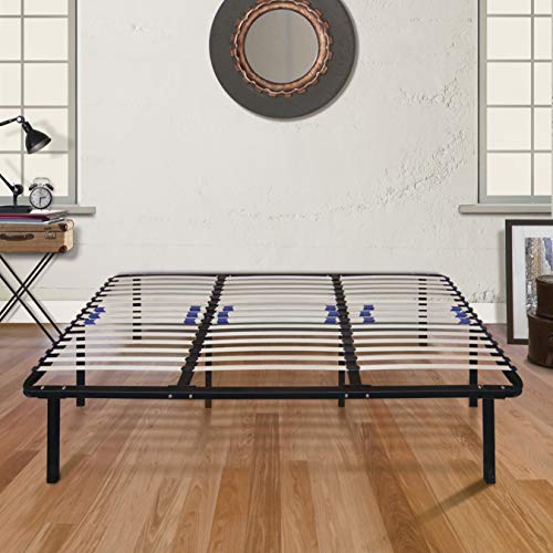 Boyd Sleep 14" High Metal Platform Bed Frame with Wood Slat Support, Adjustable Lumbar Zone from Firm to Plush, No Box Spring Required, Easy Assembly, Under Bed Storage Space, Size California King