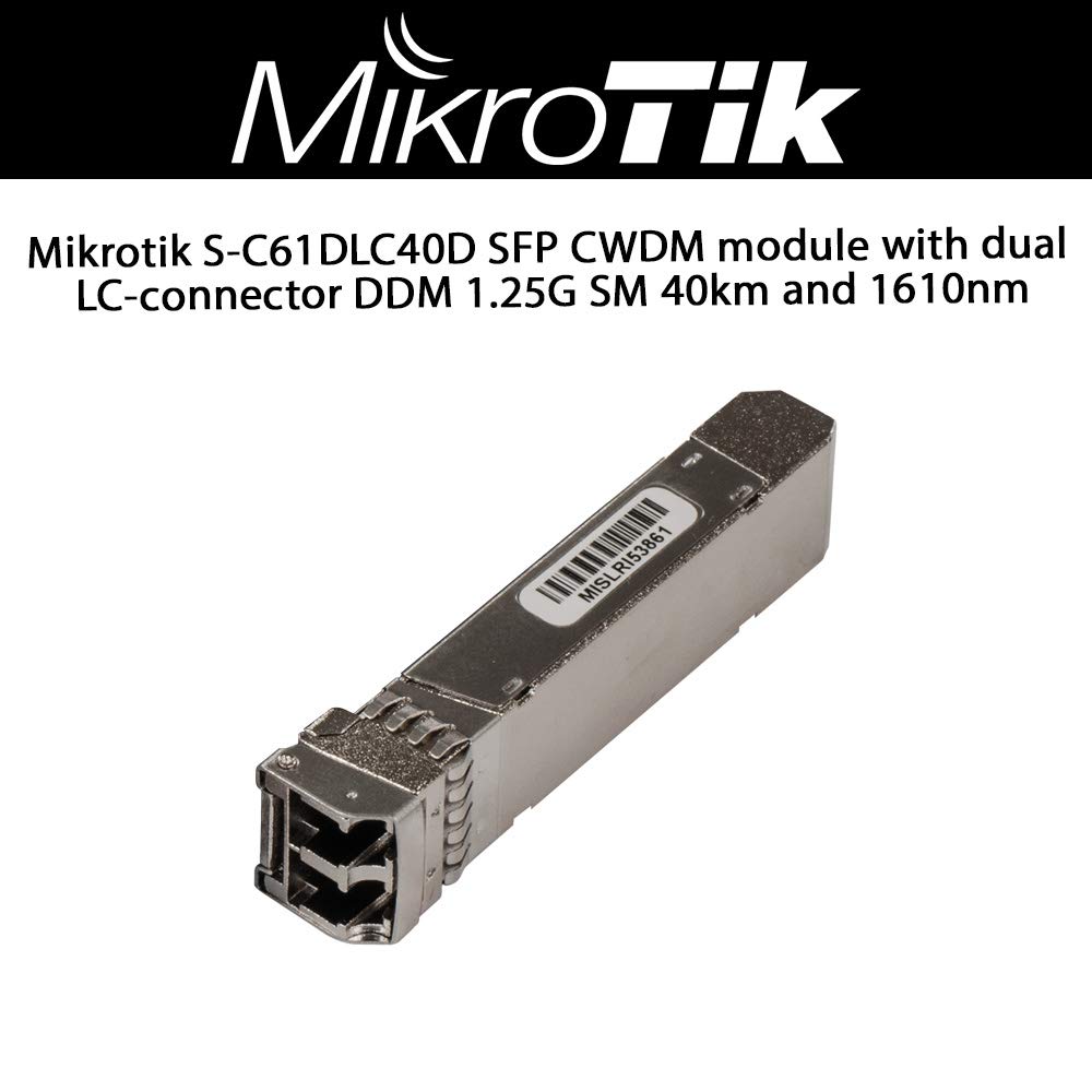Mikrotik S-C61DLC40D SFP CWDM Module with Dual LC-Connector DDM 1.25G SM 40km and 1610nm