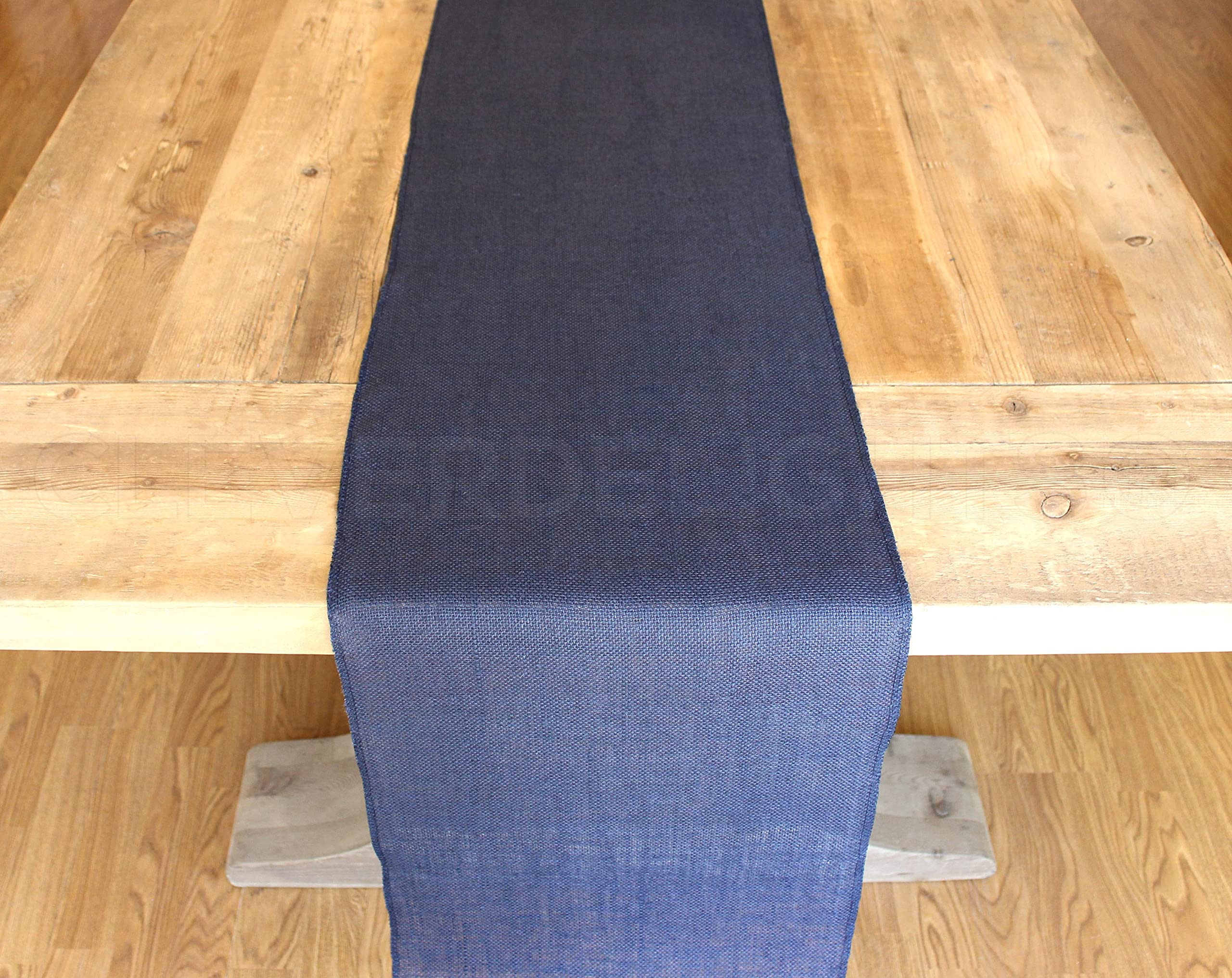 CleverDelights 14" Navy Burlap Roll - Finished Edges - 10 Yards - Jute Burlap Fabric