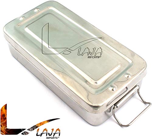 LAJA IMPORTS 8"X4"X2" Instrument Tray with LID HOLLOWARE Dental W/Lock