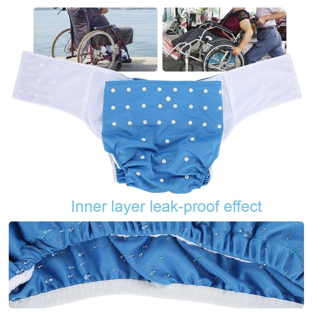 Washable Adult Diaper, Oversize Reusable Diaper Pants Against Incontinence, Used with Reusable Diaper Pad, Dual Opening Pocket Adjustable Leak- for The Elderly and Disabled