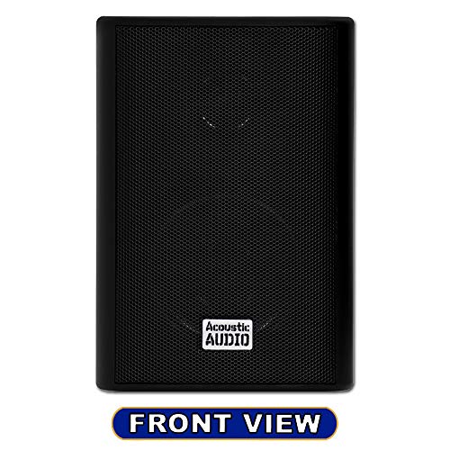 Acoustic Audio by Goldwood AA351B 2 Way High Performance Indoor Outdoor 500W Speakers with Powerful Bass (1 Pair, Black)