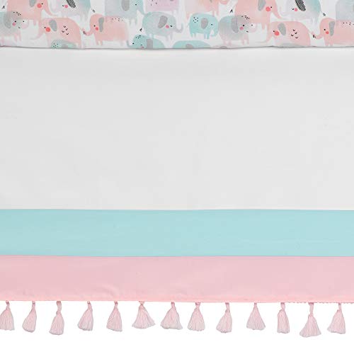 Lambs & Ivy Watercolor Pastel Pink/Mint Rainbow 5-Piece Baby Crib Bedding Set