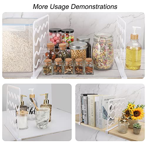 Mebbay Closet Shelf Dividers, 12 Pack Plastic Closets Shelves Organizer, Wood Shelf Divider for Clothes, Book and Bedroom Organization