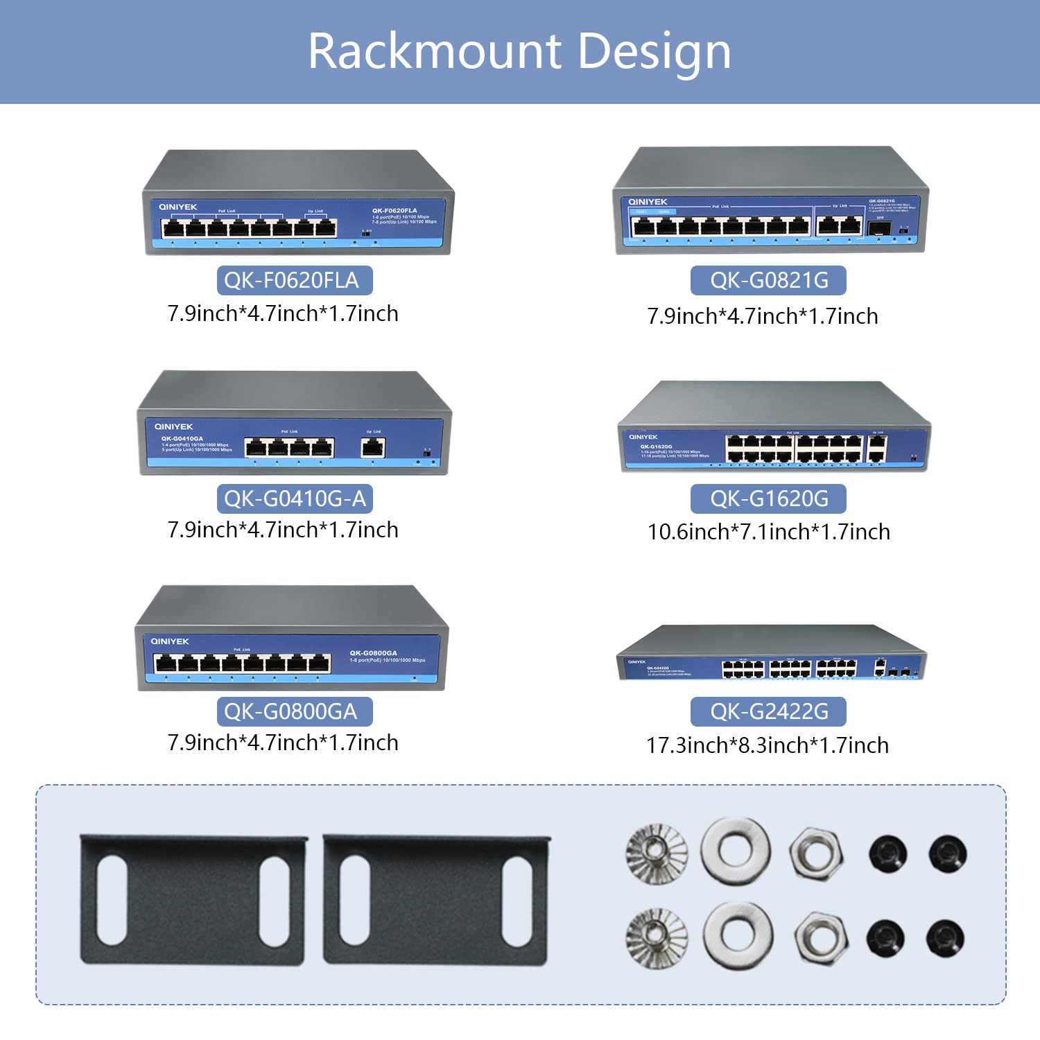 8 Port Ethernet Unmanaged POE+ Switch, 2 Uplink Gigabit Ports, 1*1.25G SFP Port , 120W 802.3af/at ,Unmanaged Plug and Play, Desktop or Wall-Mounted Smart Ethernet Switch