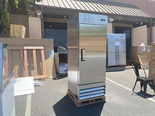 Commercial Refrigerator 1-Door Solid Upright Reach in Stainless Steel NSF 29" Width, Capacity 23 Cuft, Bottom Mounted Restaurant Quality Kitchen Cooler Fridge