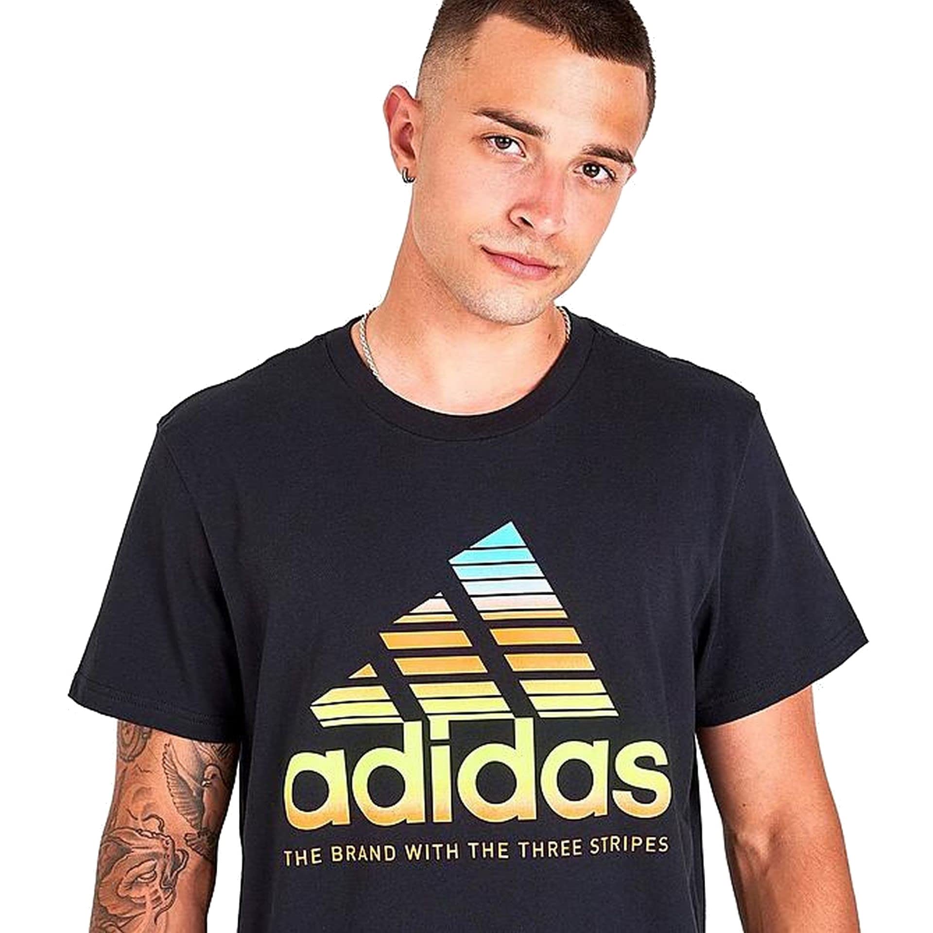 adidas Men's Badge of Sport Gradient Graphic T-Shirt (X-Large, Black)