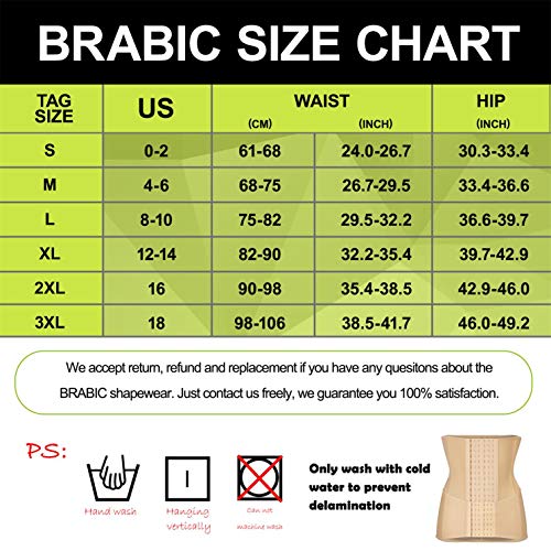 BRABIC 2 in 1 Postpartum Belly Wrap Girdle Pelvis Belt Waist Trainer Tummy Control Shapewear for Women (Beige, L)