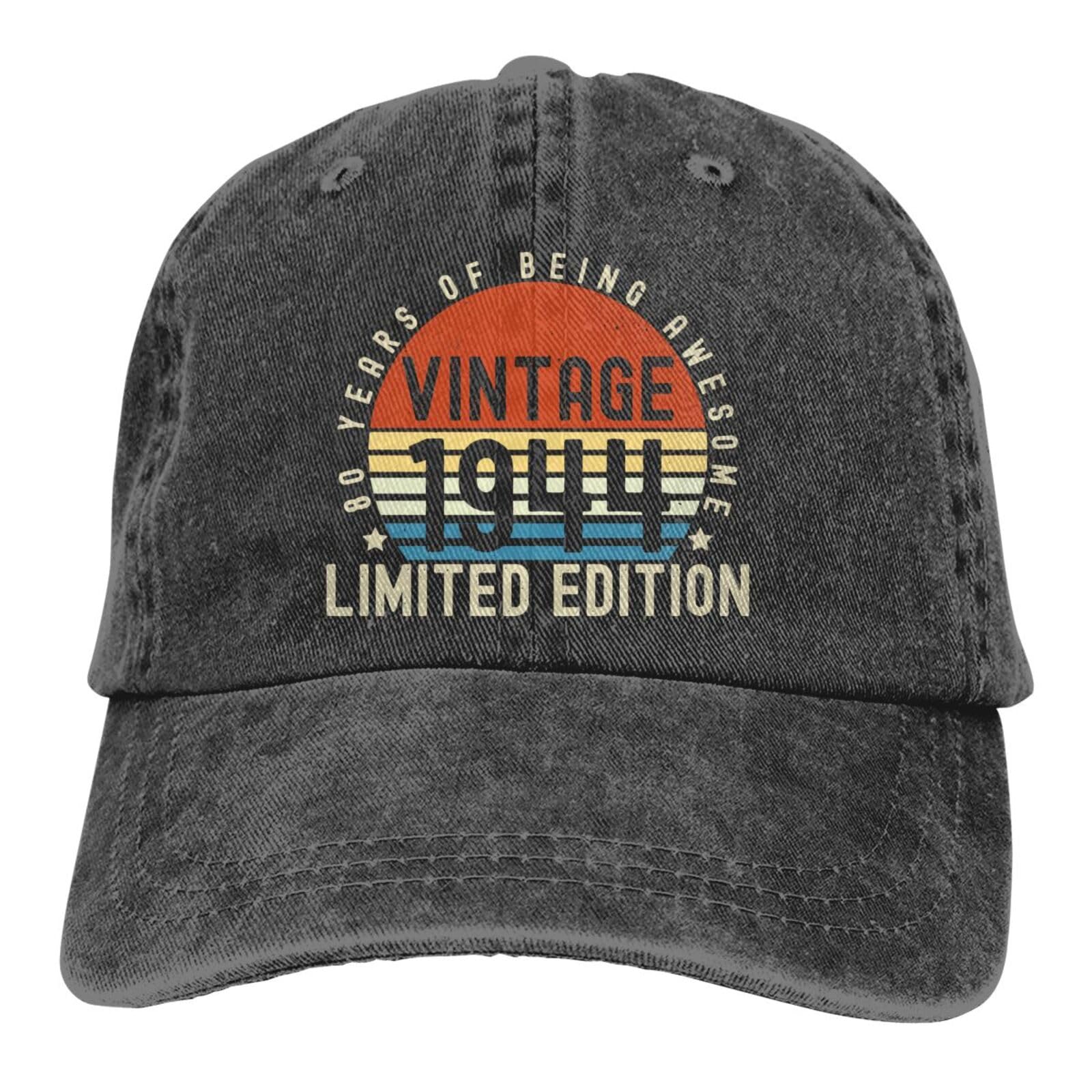 80th Birthday Decorations for Women Men, Vintage 1944 Limited Edition Hat, Adjustable 80 Years Old Party Favor Baseball Cap, Funny Retirement Birthday Gifts