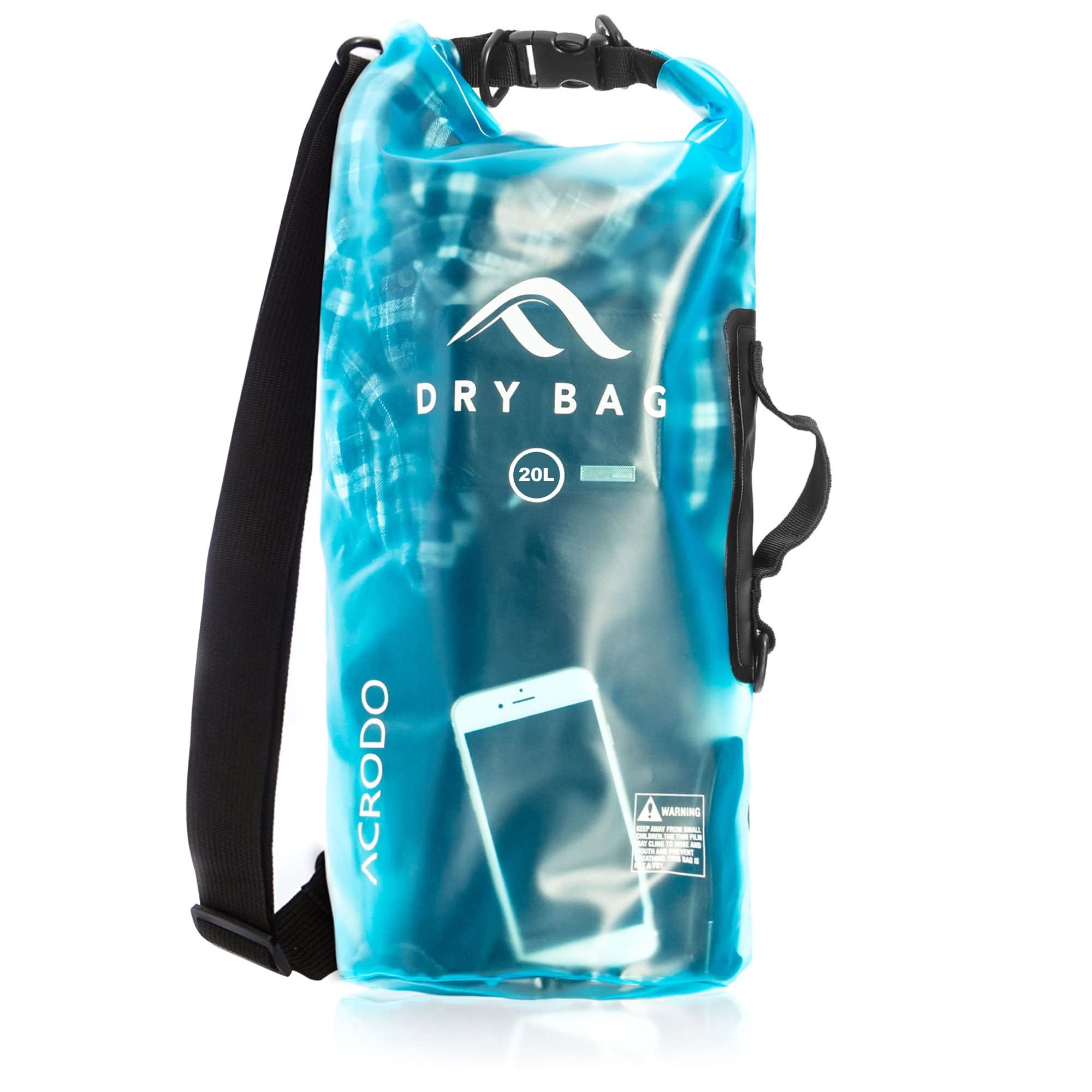 Acrodo 20L backpack - Waterproof Dry Bag, beach bags, clear backpack, kayak accessories, boat accessories, hiking backpack and more