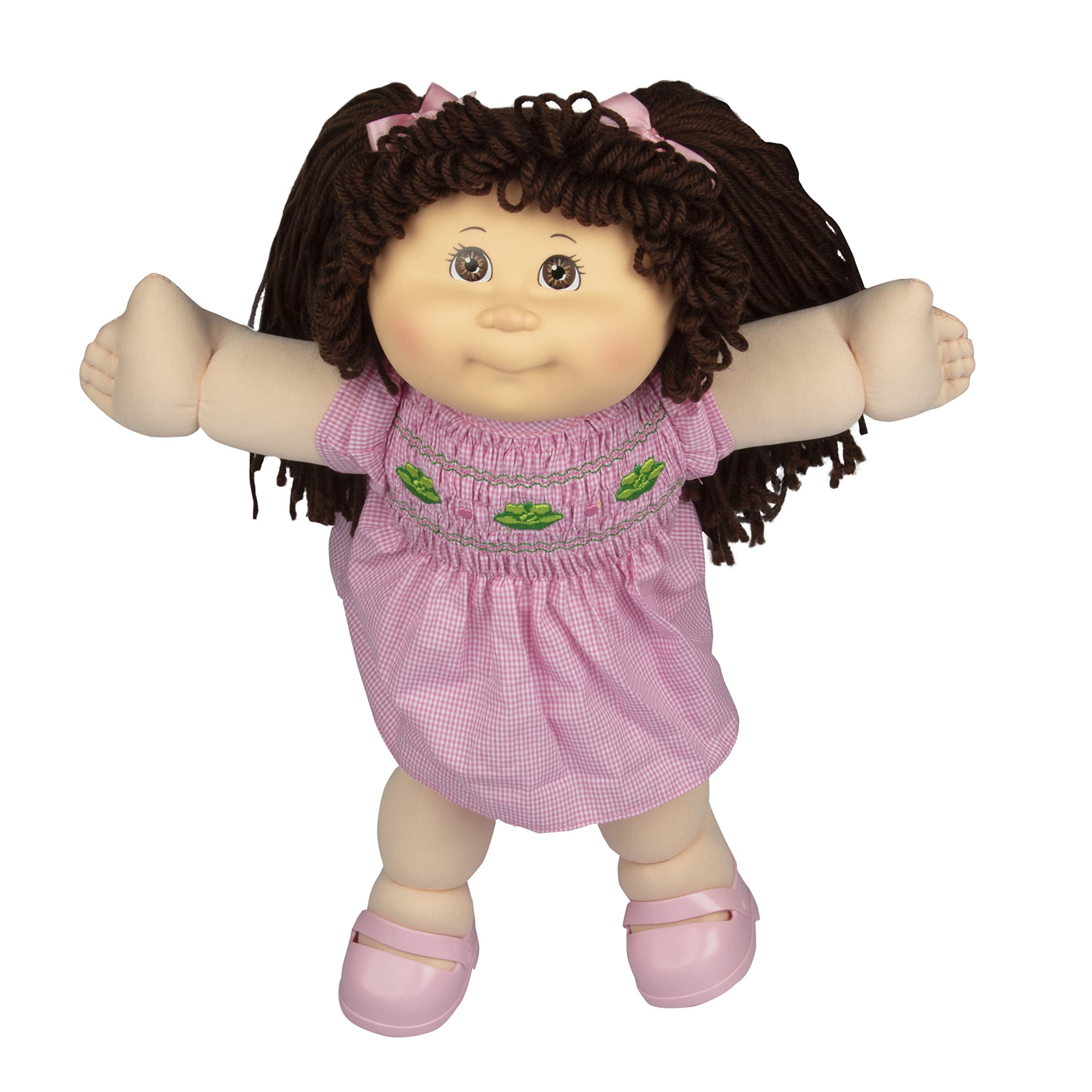 Cabbage Patch Kids Classic Doll with Real Yarn Hair, 16" - Original Vintage Retro Style Adoptable Baby Doll - Officially Licensed - Gift for Girls - Brunette/Brown Eyes