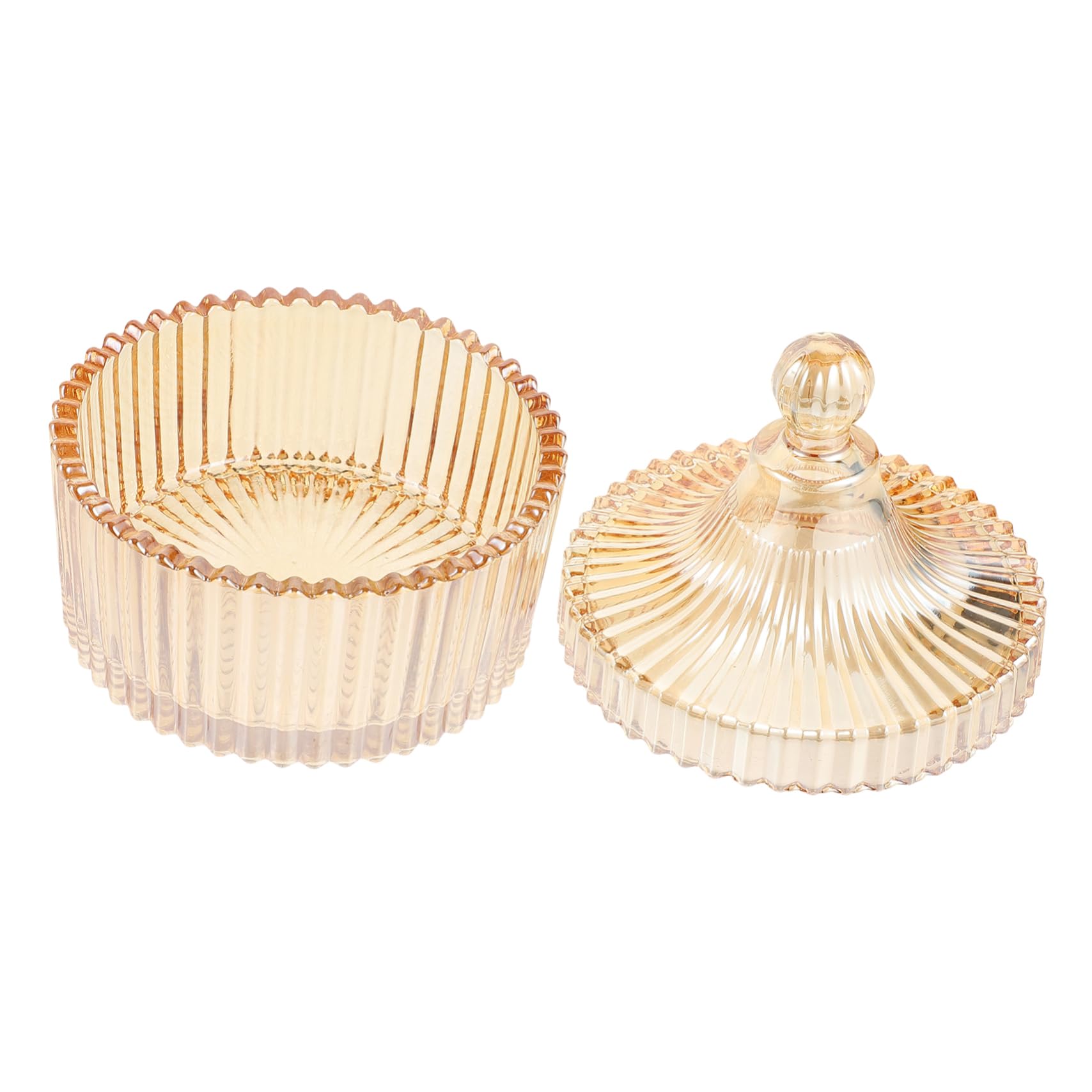 FELTECHELECTR Candy Dish with Lid Covered Candy Bowl Swab Bottle Decorative Storage Jar Ideal for Elegant Candy Container for Sweets and Treats