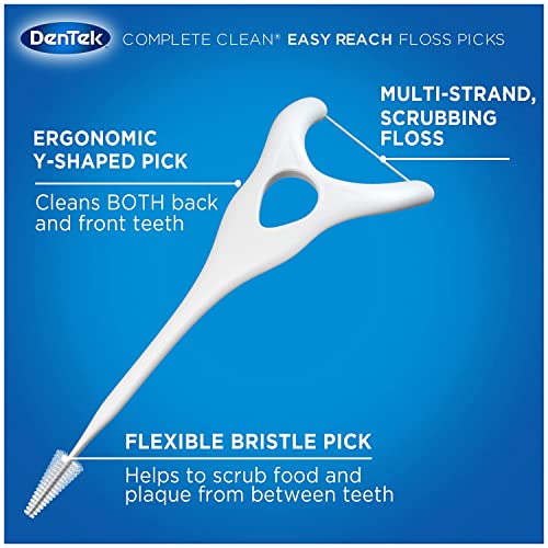 DenTek Complete Clean | Fresh Mint | Easy Reach Angled Floss Picks | No Break & No Shred Floss | 75 Each | Pack of 7