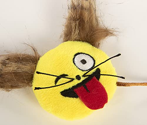 SmartyKat (2 Count Mouse Moods Emoji Wink Face & Rainbow Poop Plush Catnip Cat Toys - Multi Color, 2 Count