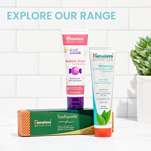 Himalaya Complete Care Toothpaste, Simply Mint, Fluoride Free Plaque Reducer for Brighter Teeth and Fresh Breath, 5.29 oz, 4 Pack