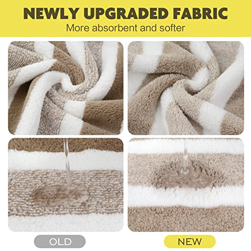 KinHwa Microfiber Hand Towels for Bathroom Soft and Absorbent Face Towels Brown Bathroom Hand Towels for SPA Hair Bath 16inchx30inch 2 Pack