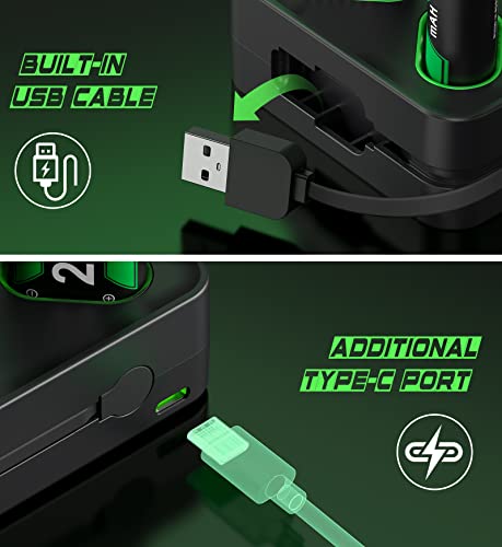 Charger for Rechargeable Xbox One Controller Battery Pack with 4x2550mAh Batteries for Xbox Series X|S/Xbox One, Battery Charger Station for Wireless Xbox One S/Xbox One X/Xbox One Elite Controllers
