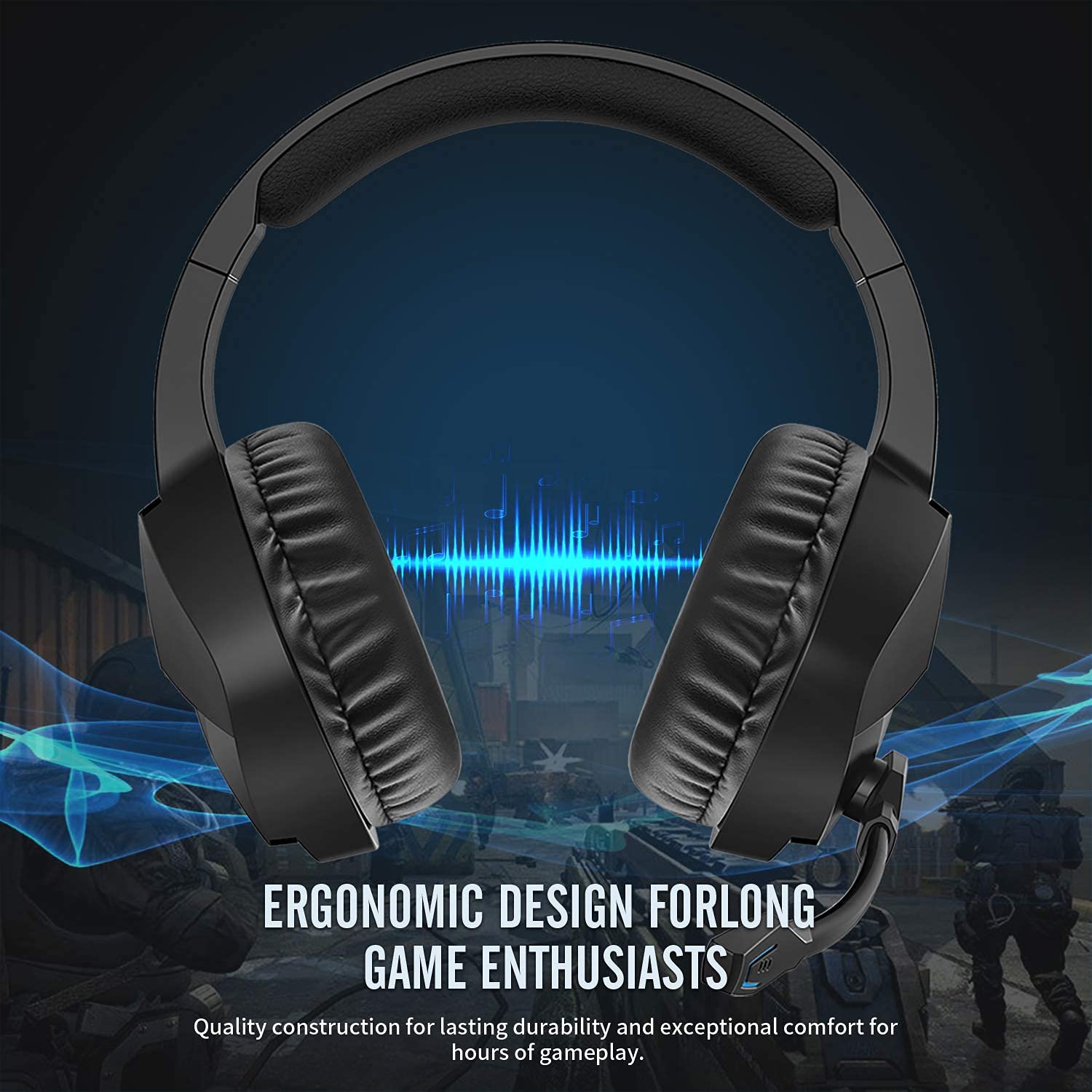 BINNUNE Gaming Headset with Microphone for PS4 PS5 Xbox One PC Playstation 4 Xbox 1 Game Audifonos Gamer Headphones with Mic (Renewed)