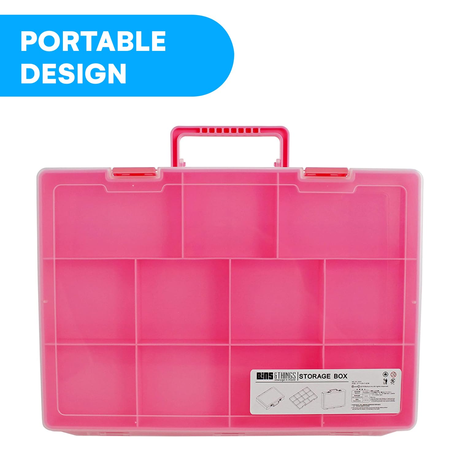 Bins & Things Pink 3-Tier Toy Storage Organizer with Adjustable Compartments - Toy Organizers and Storage Bins for Kids’ Room, Fit for Hot Wheels, Dolls, Lego, Arts and Crafts Supplies