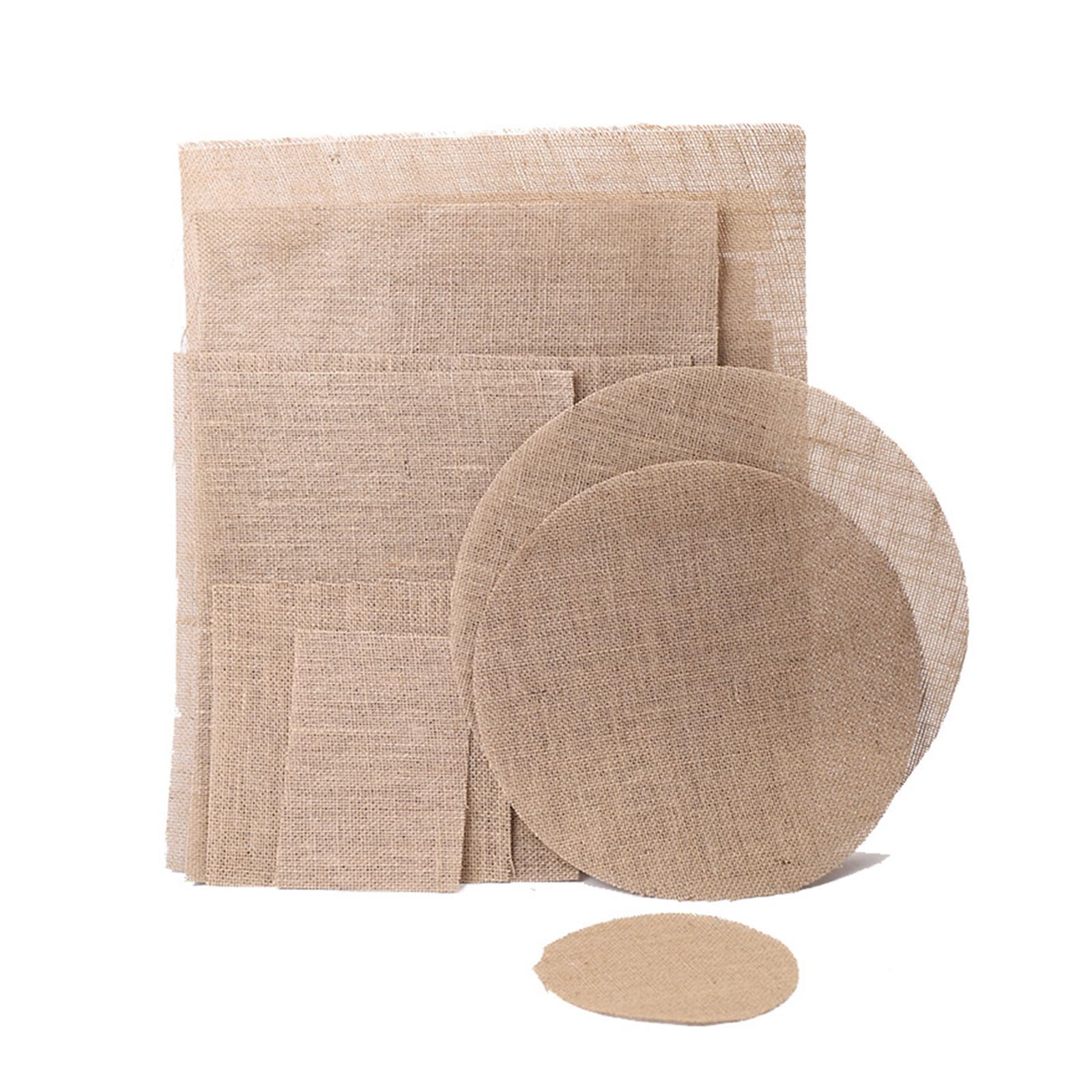 5 Pcs Linen Jutes Placemat Vintage Burlap Teas Cup Mat Natural Place Mats Small Kitchen Dining Table Mat Durable Teas Cup Plates Mats