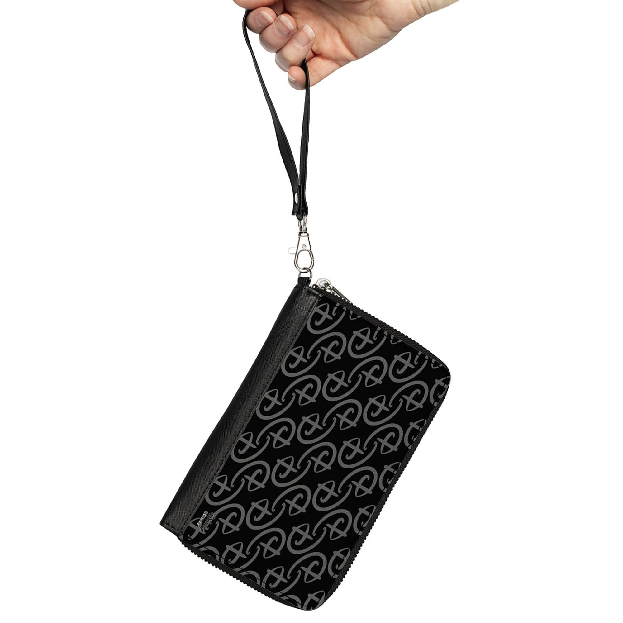Buckle-Down Women's PU Zip Around Wallet Rectangle-Disney Signature D, 7.5"x4.5"
