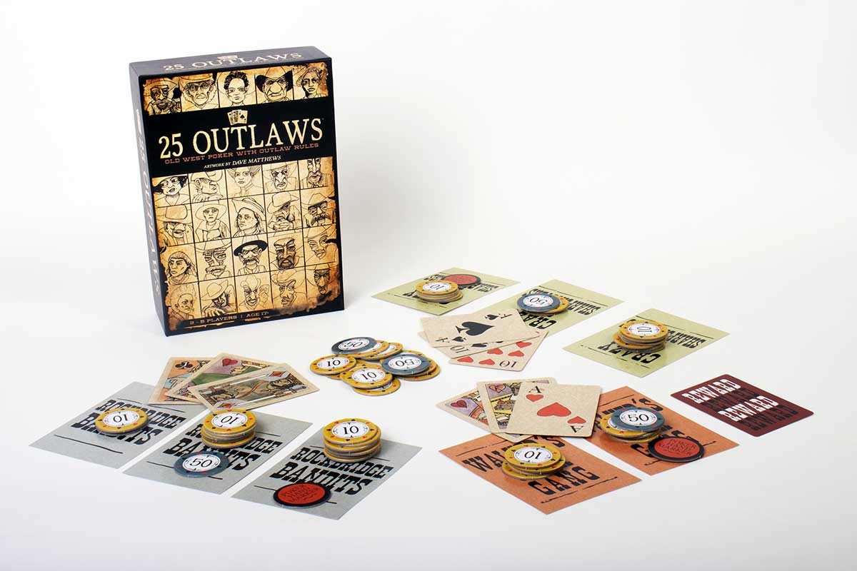Buffalo Games - 25 Outlaws - Modern Twist on Classic Poker - Texas Hold 'Em - Bluff, Lie, Cheat, Steal - Great for Adult Game Night