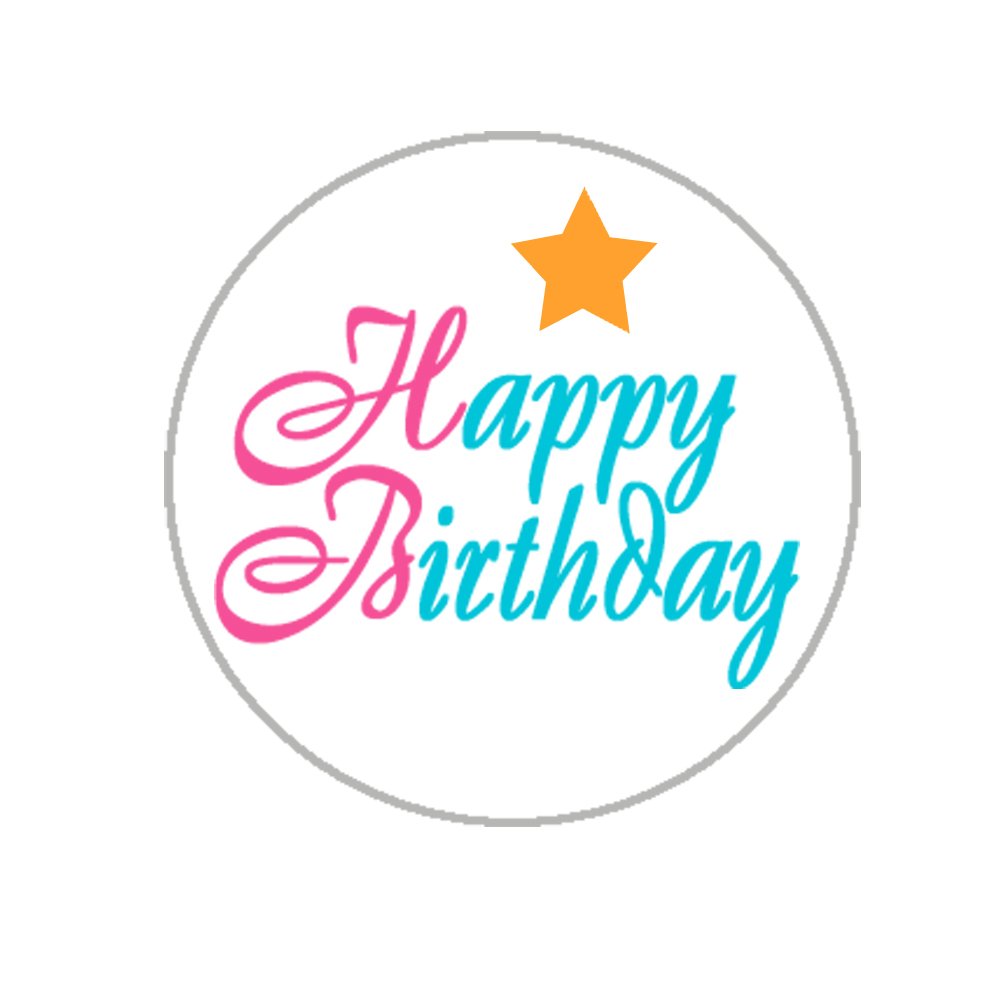 Happy Birthday Envelope Seals - 1.2" Happy Birthday Stickers - 144 Stickers