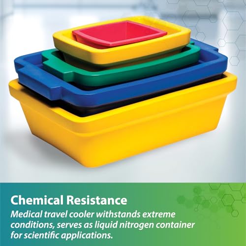 Genesee Scientific - Medium Ice Cube Container for Freezer - Stackable, Lightweight, and Leak-Proof Ice Cube Storage with Lid - Insulated with EVA Material - 2.5 Liters - Green
