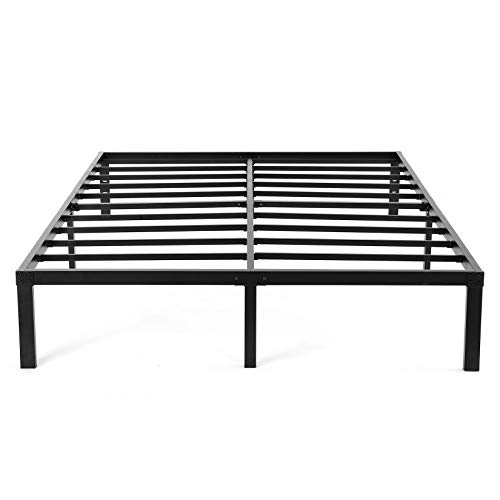 NOAH MEGATRON Heavy Duty Queen Platform Bed Frame, Slatted Bed Base 14 Inch Mattress Foundation Bed Frame,12 Inch Under-Bed Storage,No Box Spring Needed (Queen)