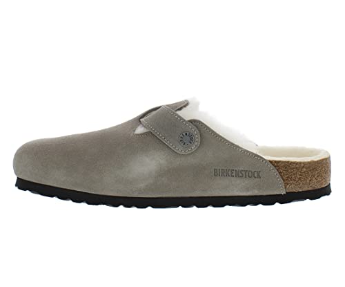 Birkenstock Men's Boston Shearling Sandals, Stone Coin/Natural, Grey, 11 Medium US