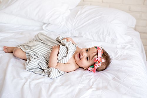 Large Premium Knit Baby Swaddle Receiving Blanket Grey and White "Everest" by Copper Pearl