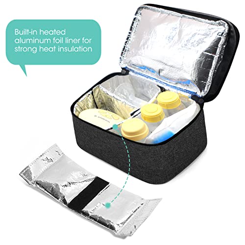 Breast Pump Bag Compatible with Willow and Elvie Breast Pump for Working Moms, Carrying Breast Pump Storage Bag with 2 Compartments for Wearable Breast Pump and Accessories(Black)