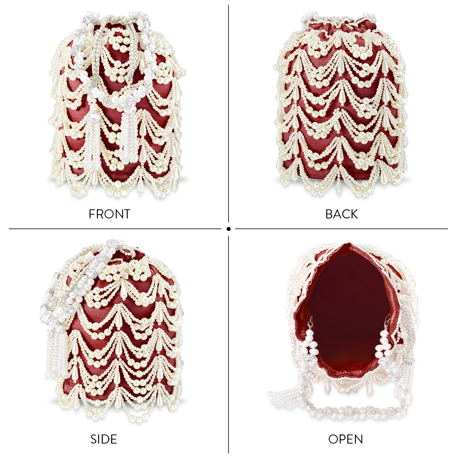Aheli Indian Potli Bags Gift for Women Evening Bag Clutch Ethnic Bride Purse with Drawstring
