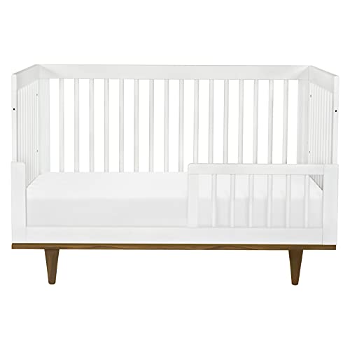 DaVinci Marley 3-in-1 Convertible Crib in White Finish and Walnut Legs, Greenguard Gold Certified